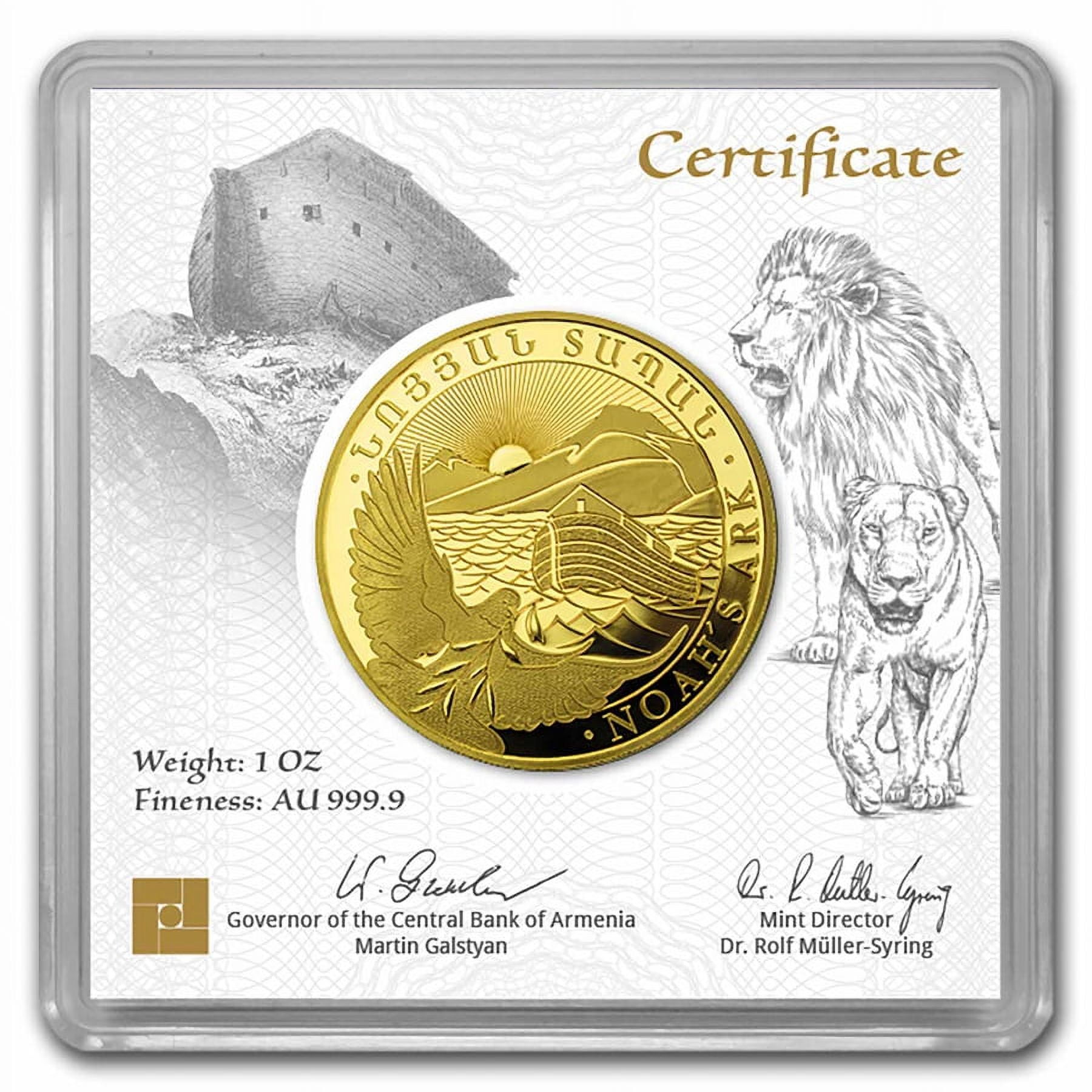 2024 Armenia 1 oz Gold Bullion 50.000 Dram Noah's Ark BU - Walmart ...