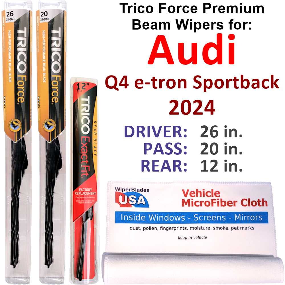 2024 Audi Q4 e-tron Sportback Performance Beam Wipers (Set of 3) w/Rear ...