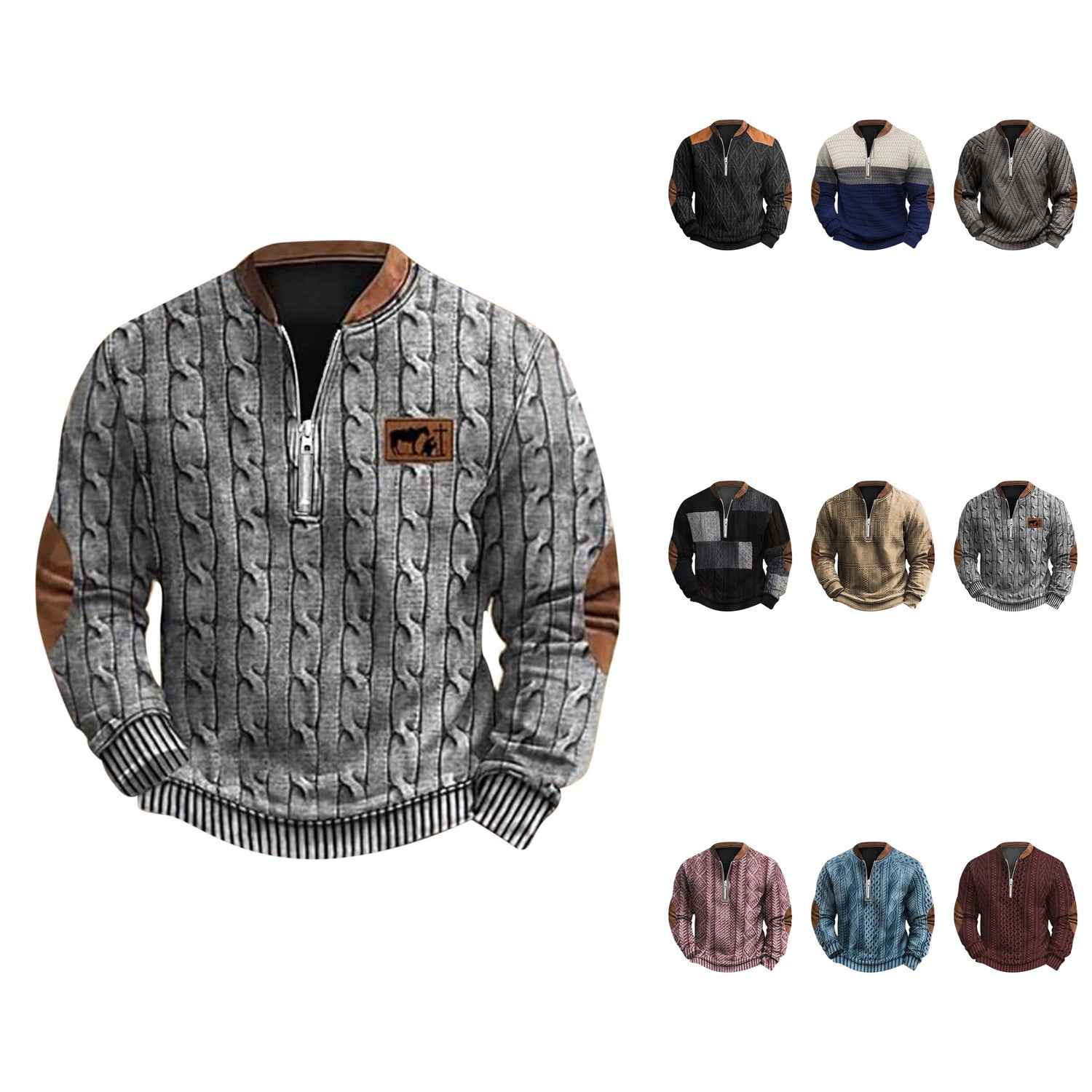 2024 Autumn/Winter Men's Large Size Casual 3D Digital Print Knitted ...