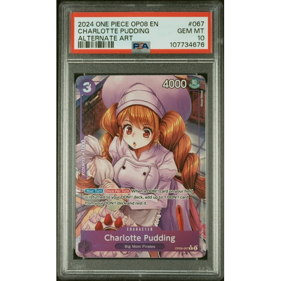 2024 Bandai One Piece OP08 EN Alternate Art Charlotte Pudding #OP08-067 PSA 10 - Walmart.com