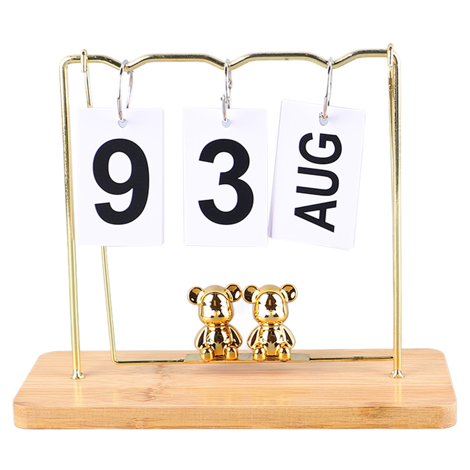 2024 Bear Wooden Metal Flip Calendar Daily Flip Calendar Reusable ...