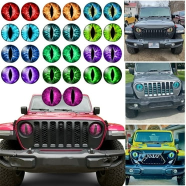 2 pairs Beast Eyes Headlight Decals Pair, 3D Stereo Eyes Stickers Decal ...