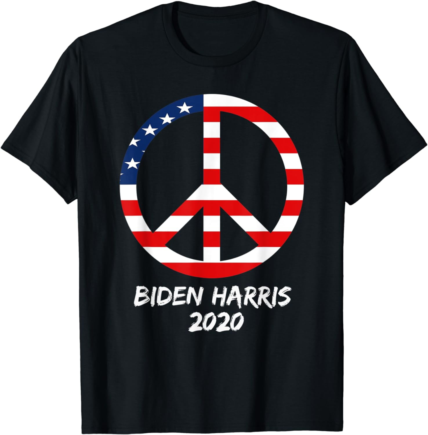2024 Biden Harris Election Democratic USA Flag Peace Sign T-Shirt ...