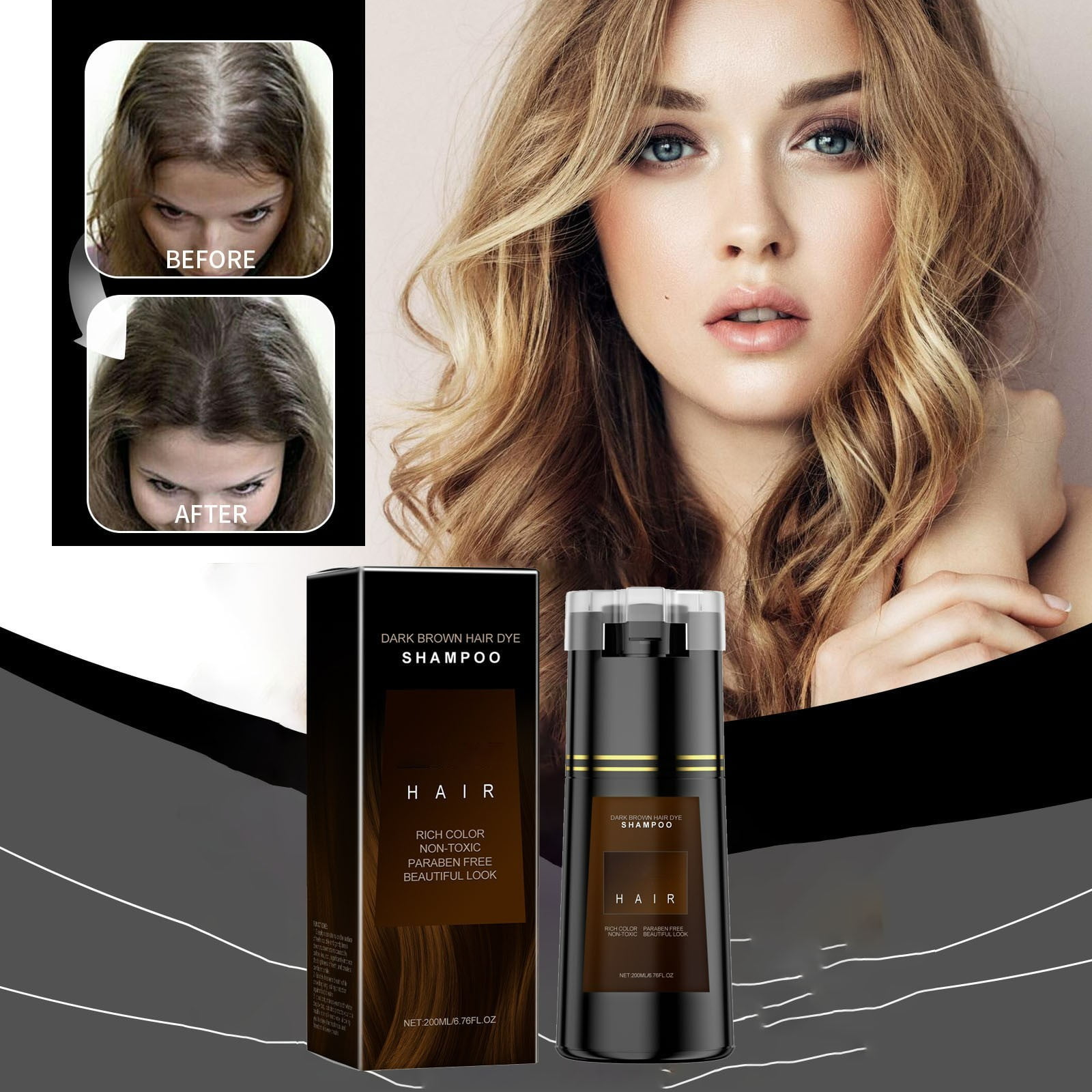 Big Sale! FAJHHA Hair Color Shampoo Serum,Long-Lasting Hair Dye for ...