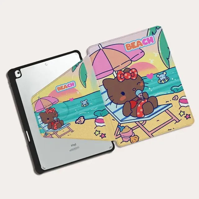 2024 Black Skin Hello Kitty Ipad Case Acrylic Cartoon Ipadair 5 4 3 ...