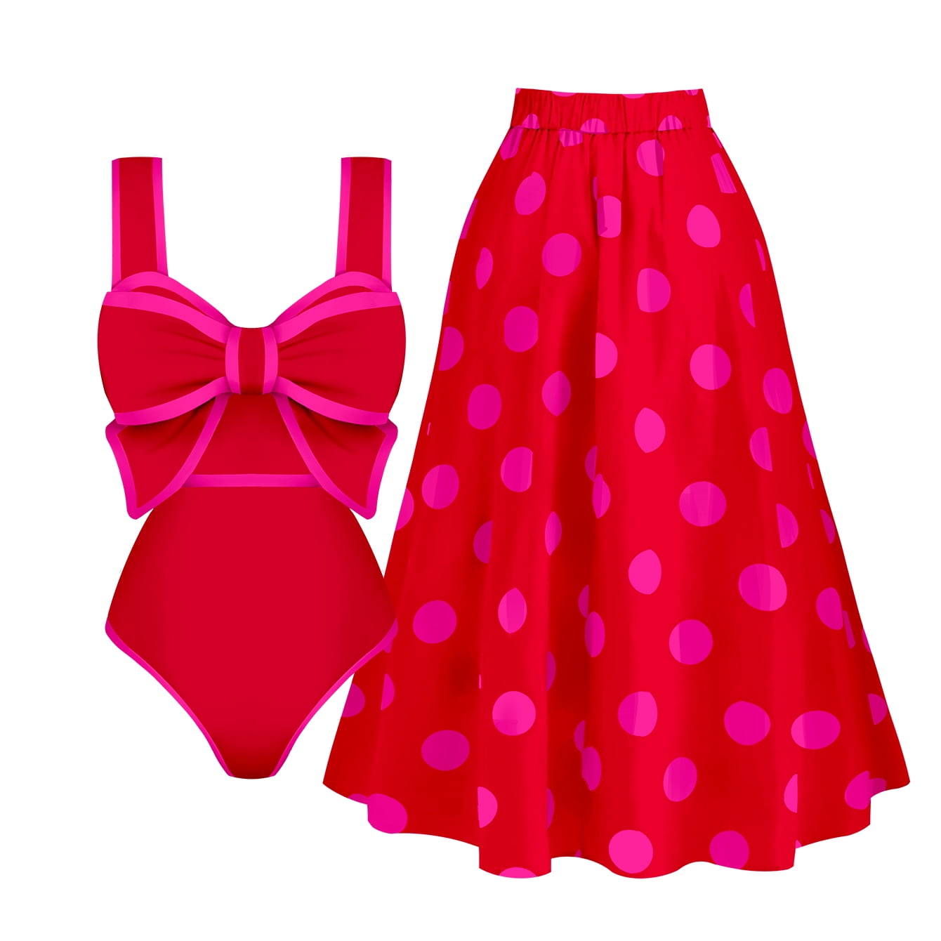 2024 Black White Retro One Piece Swimsuit Women Bow Tie Swimwear With