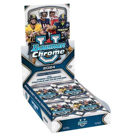 Topps 2024 Bowman University Chrome Football Hobby Box, 2 Autographs ...
