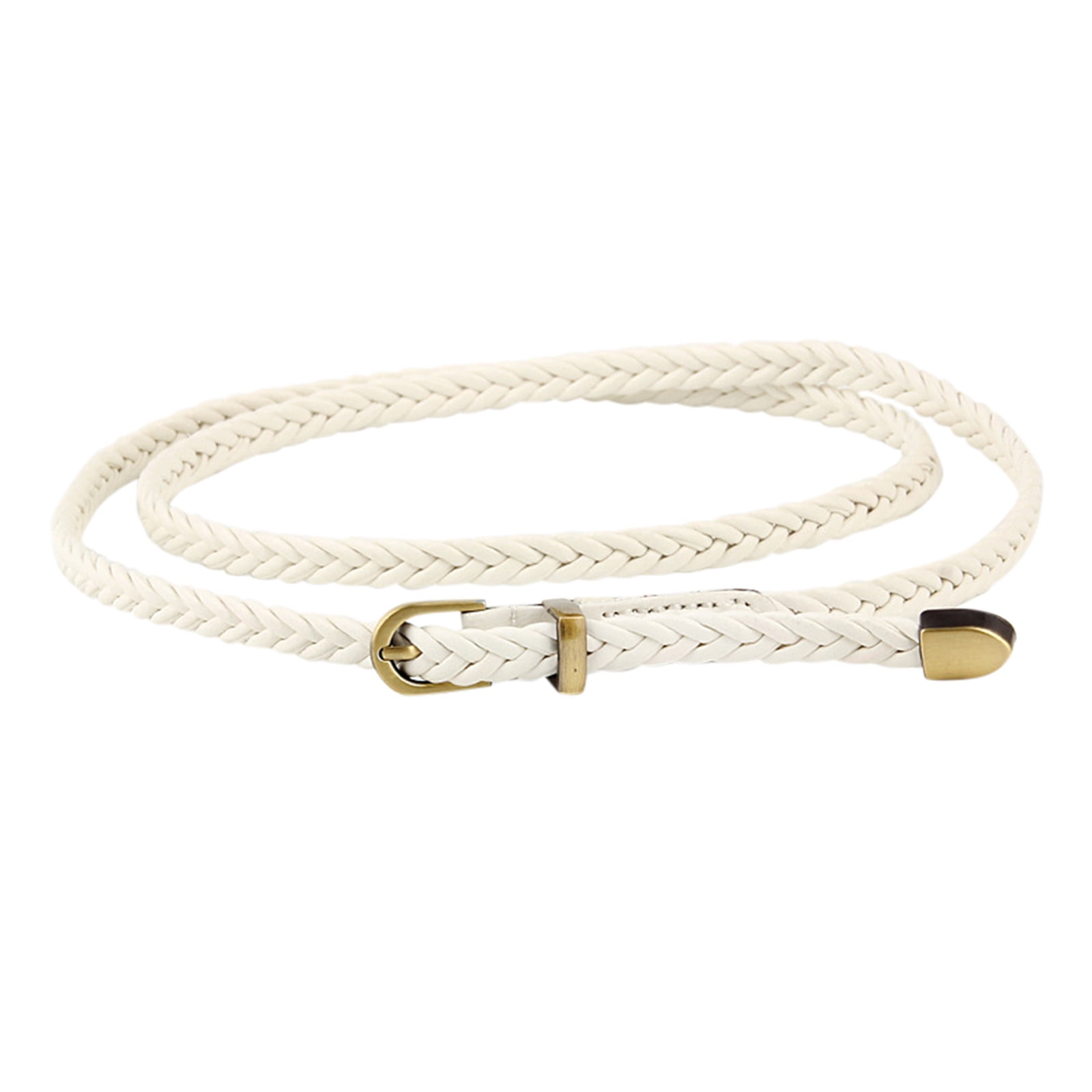 2024 Braided Belt Women Pin Cowboy Belt Buckle Vintage Casual Thin ...