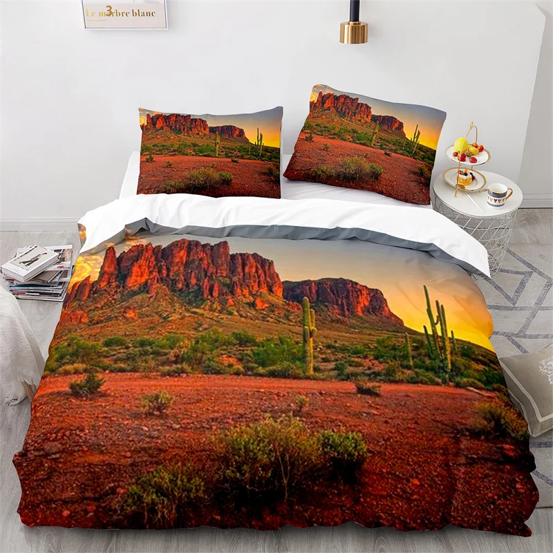 2024 Cactus Duvet Cover Tropical Desert Plant Comforter Cover Mountain ...