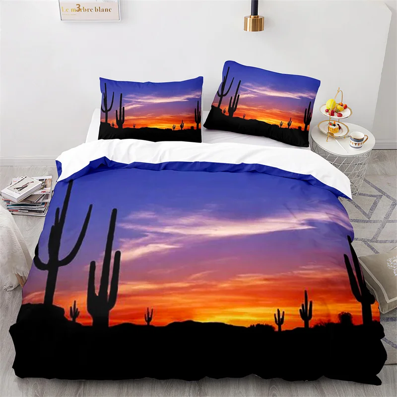 2024 Cactus Duvet Cover Tropical Desert Plant Comforter Cover Mountain ...