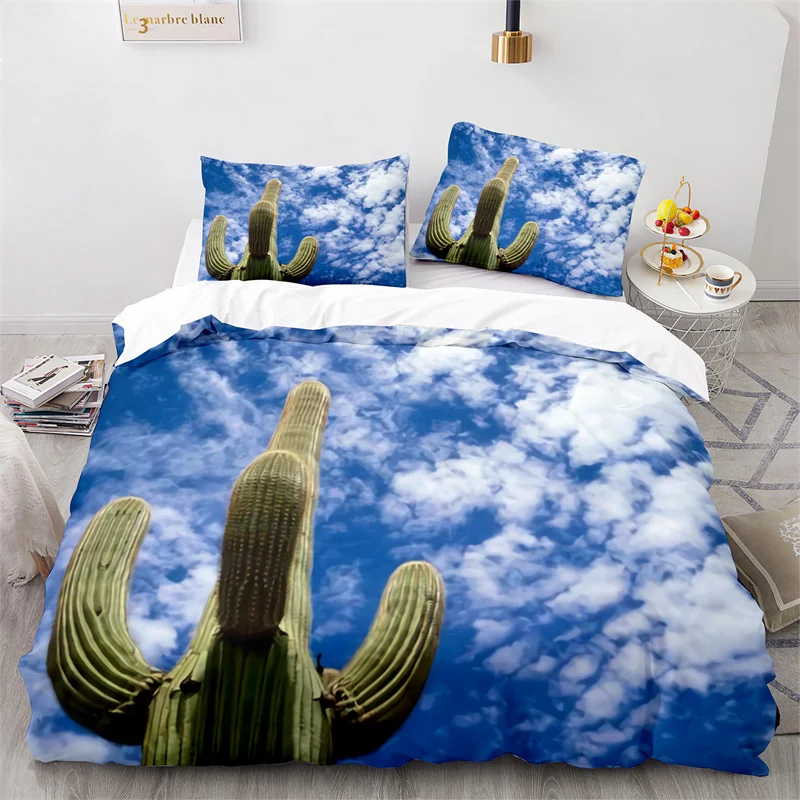 2024 Cactus Duvet Cover Tropical Desert Plant Comforter Cover Mountain ...