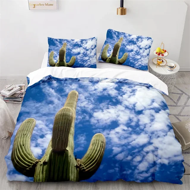 2024 Cactus Duvet Cover Tropical Desert Plant Comforter Cover Mountain ...