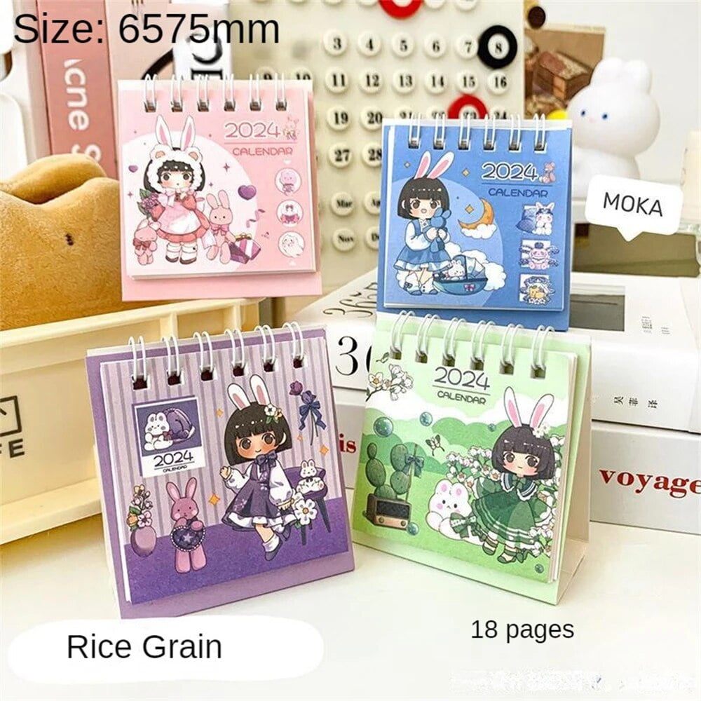 2024 Calendar Interesting Design Office Accessories Paper Cartoon ...