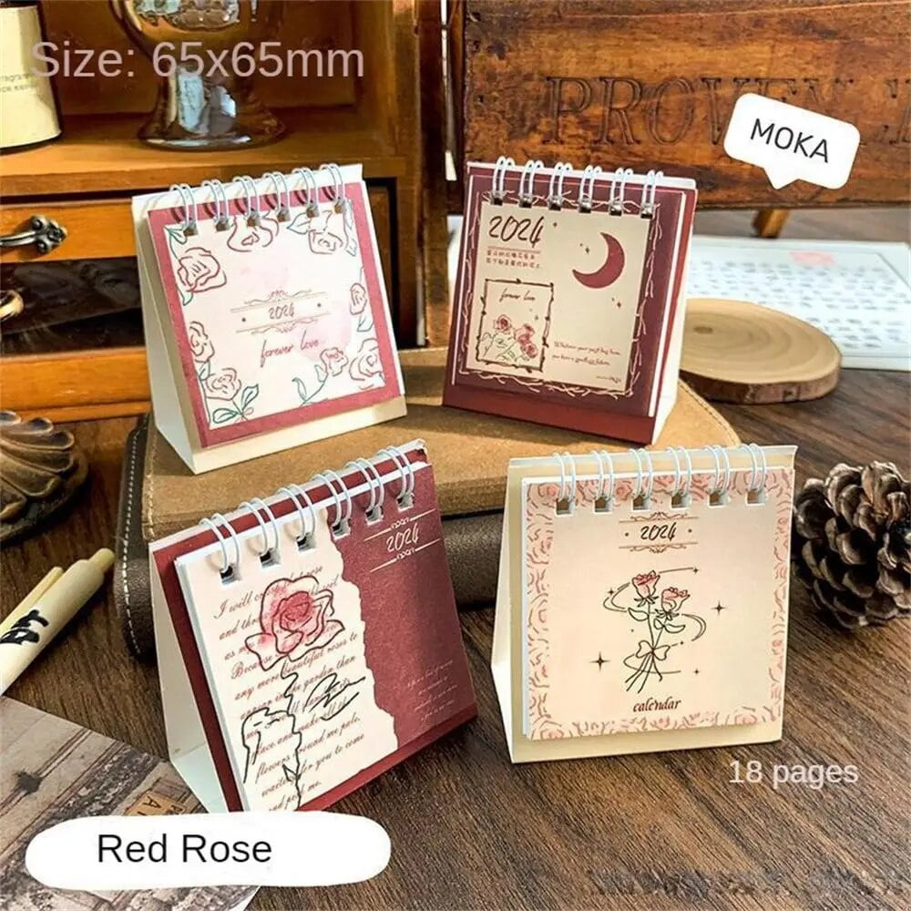 2024 Calendar Interesting Design Office Accessories Paper Cartoon ...