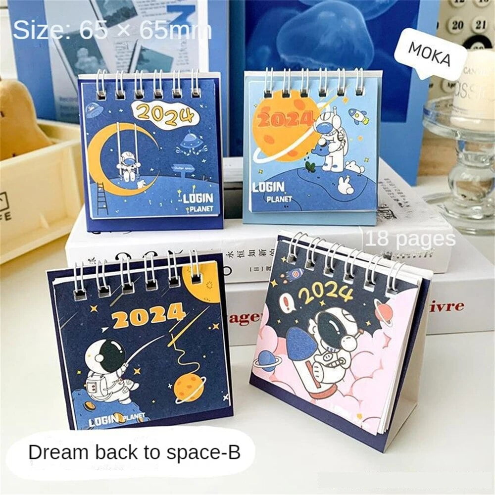 2024 Calendar Interesting Design Office Accessories Paper Cartoon ...