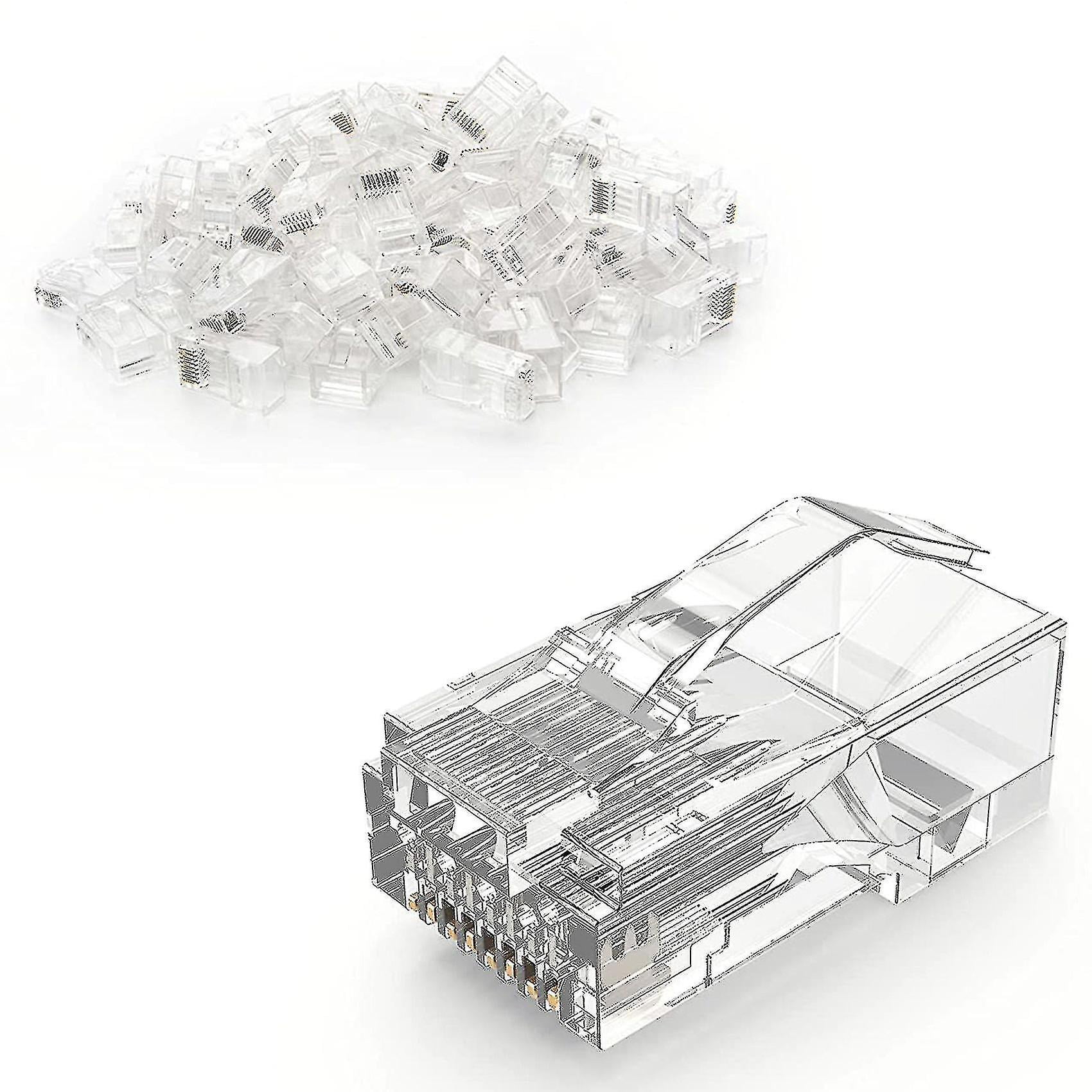 2024 Cat6 Rj45 Connector 100 Pack,cat6 Rj45 Ends 8p8c Compatible With ...