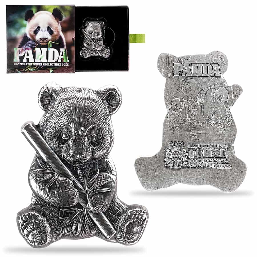 2024 Chad 1 oz Silver Panda Shaped High Relief Coin .999 Fine - Walmart.com