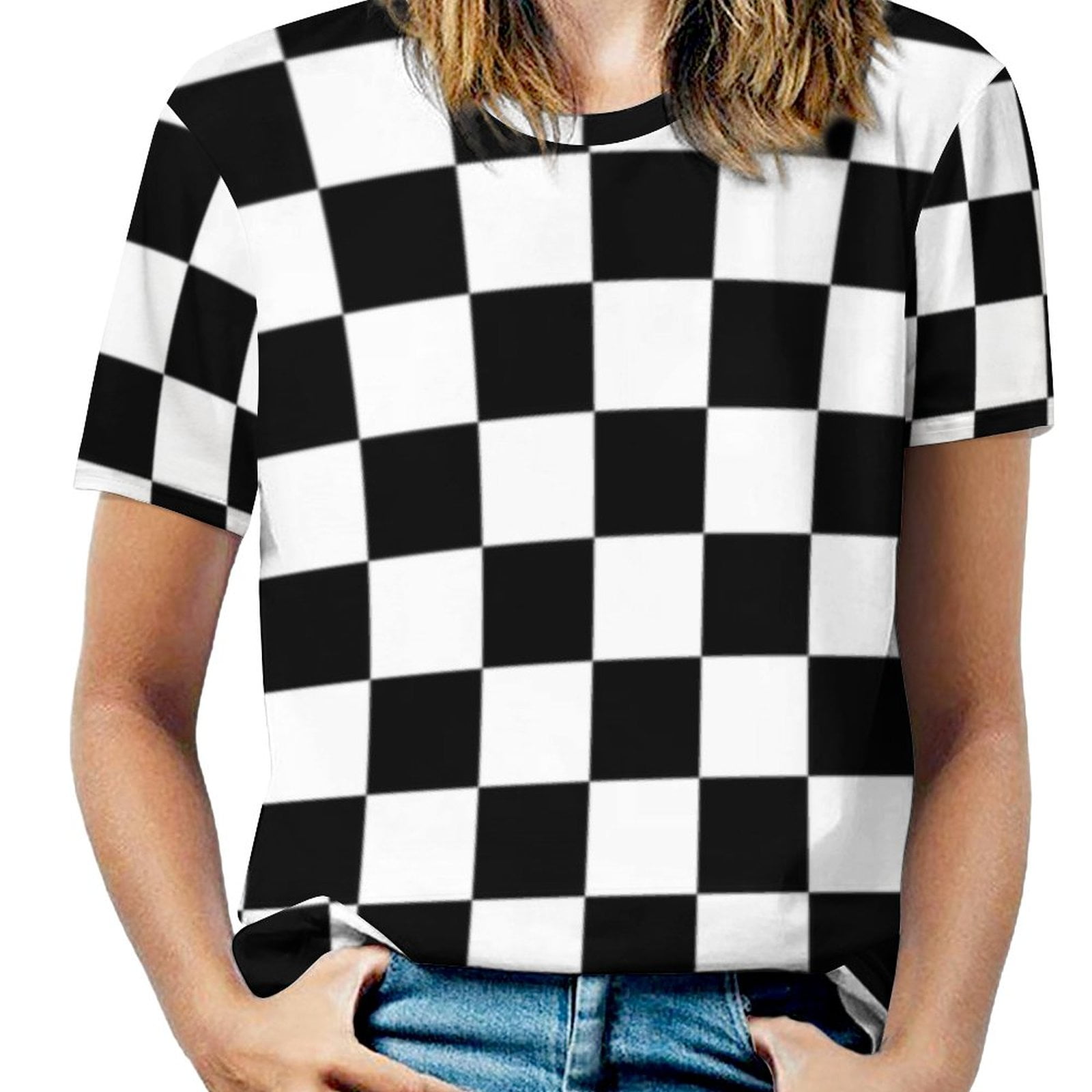 2024 Check Pattern Checks Checkered Black & White. New Fashion Zip Off ...