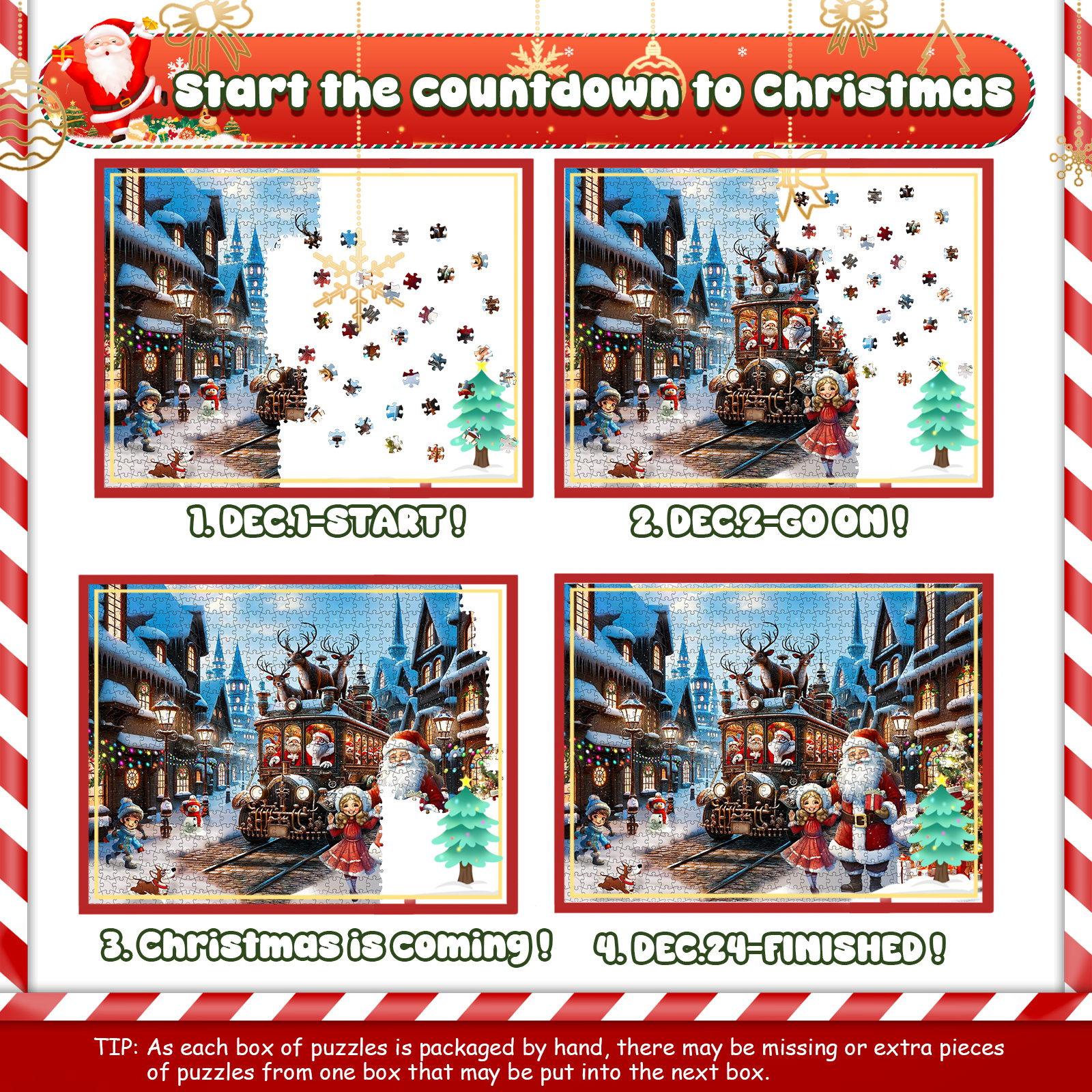 2024 Christmas Advent Calendar Puzzle: 1008-Piece Holiday Jigsaw for ...