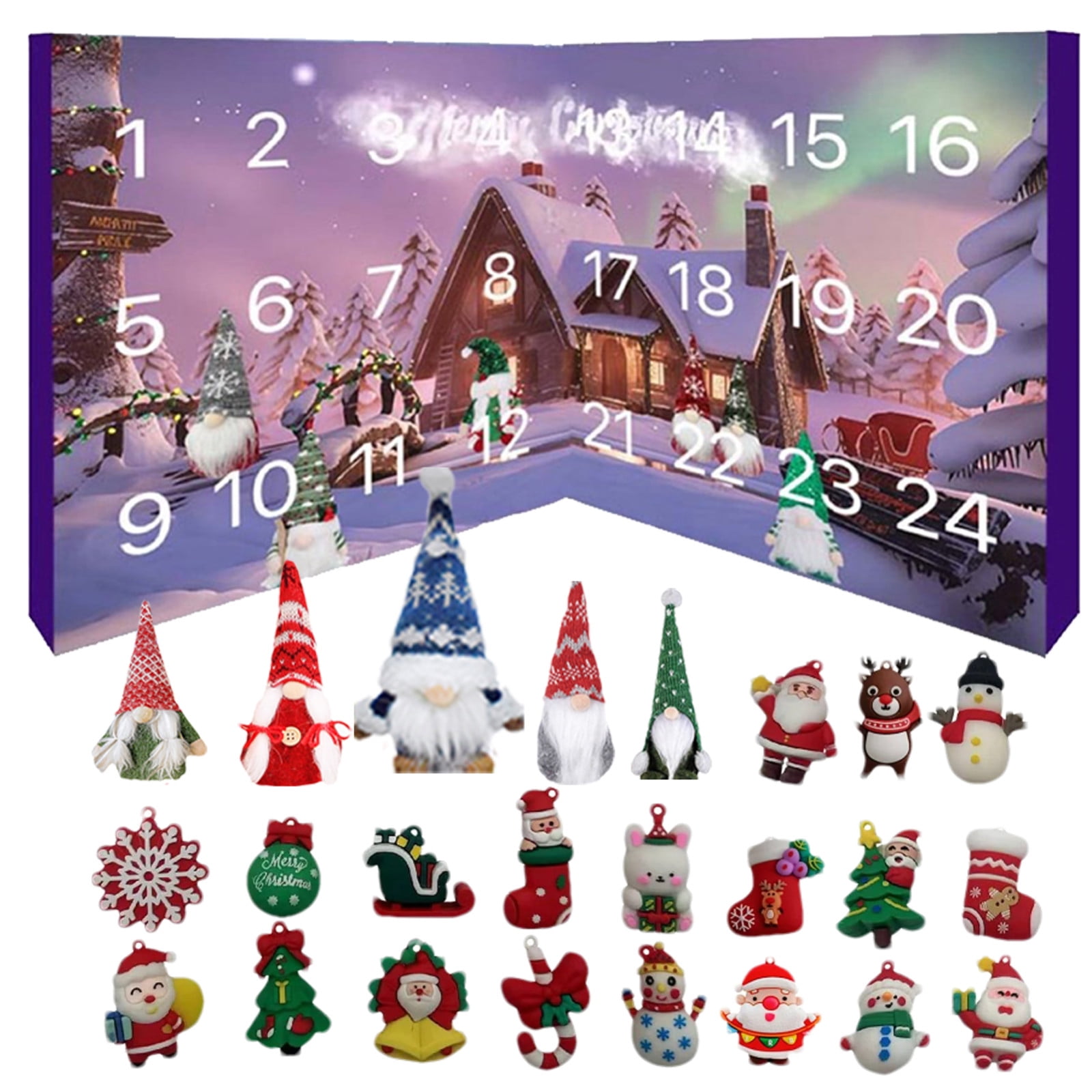 2024 Christmas Advent Calendar with Collectible Dolls 24 Days Holiday ...