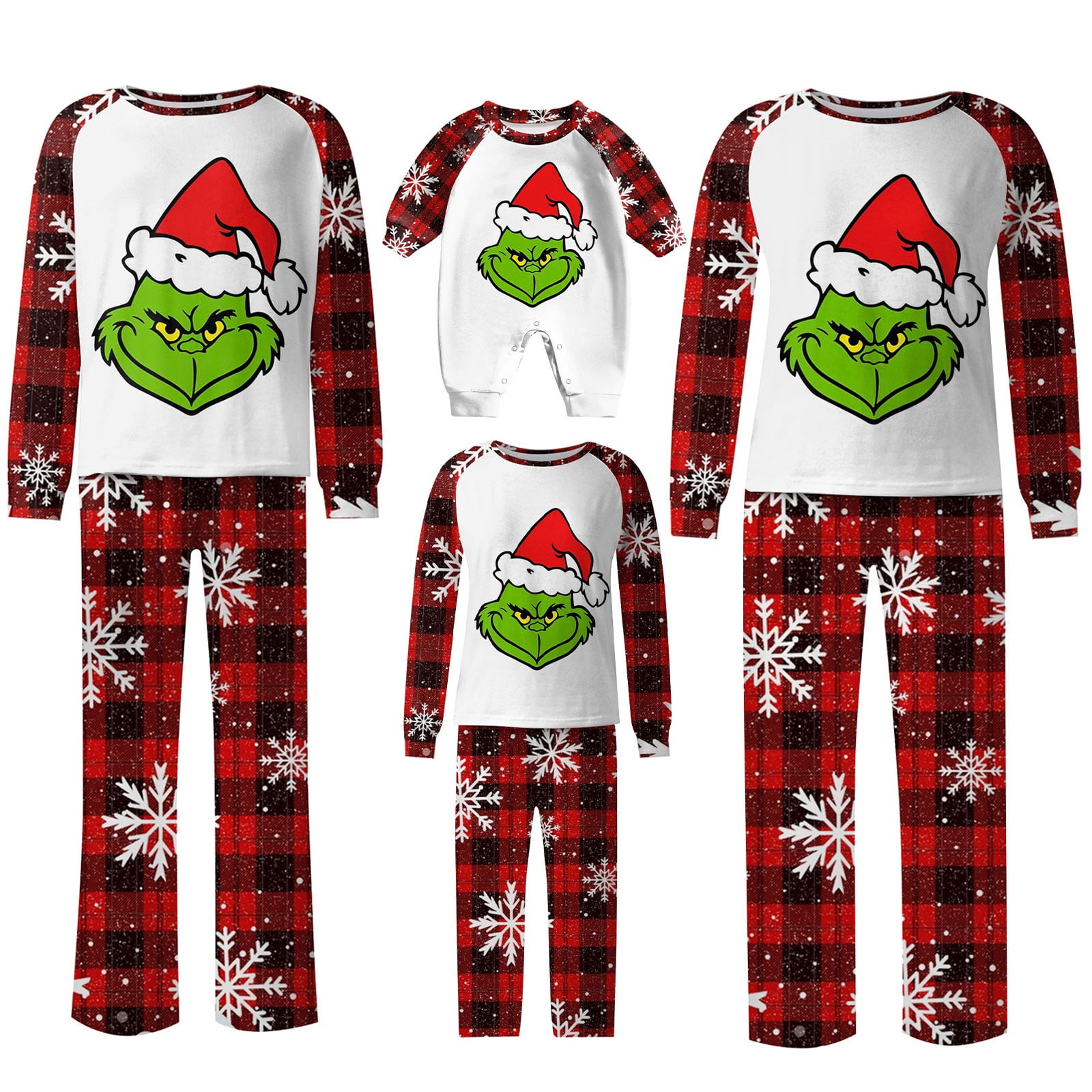 2024 Christmas Grinch Family Matching, Fancy Dress Pajamas Long-Sleeved ...