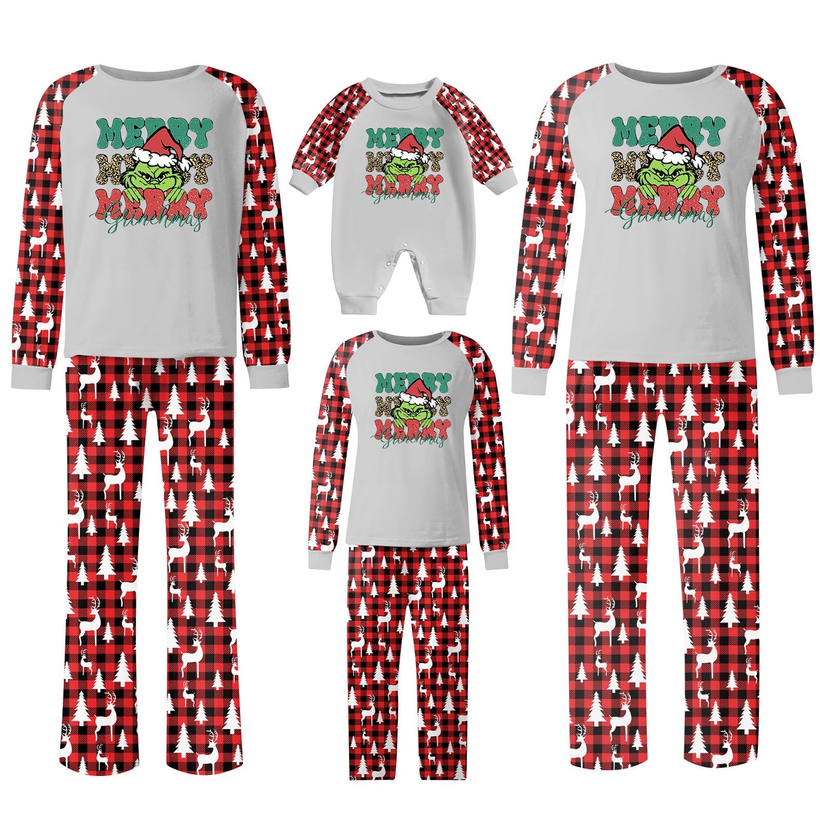 2024 Christmas Grinch Family Matching, Grinch Print Long-Sleeved ...