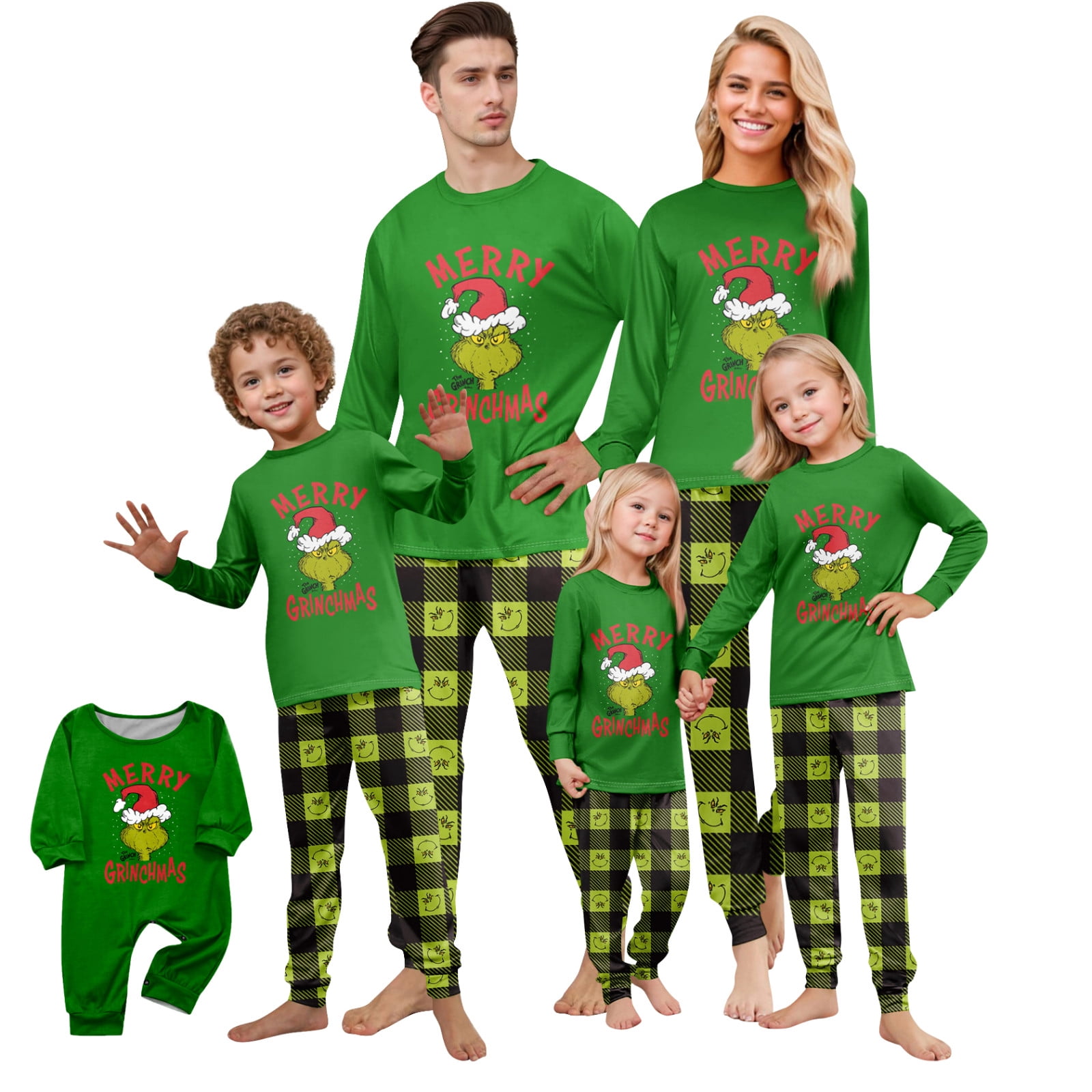 2024 Christmas Grinch Family Matching, Grinch-printed Sleepwear Sets ...