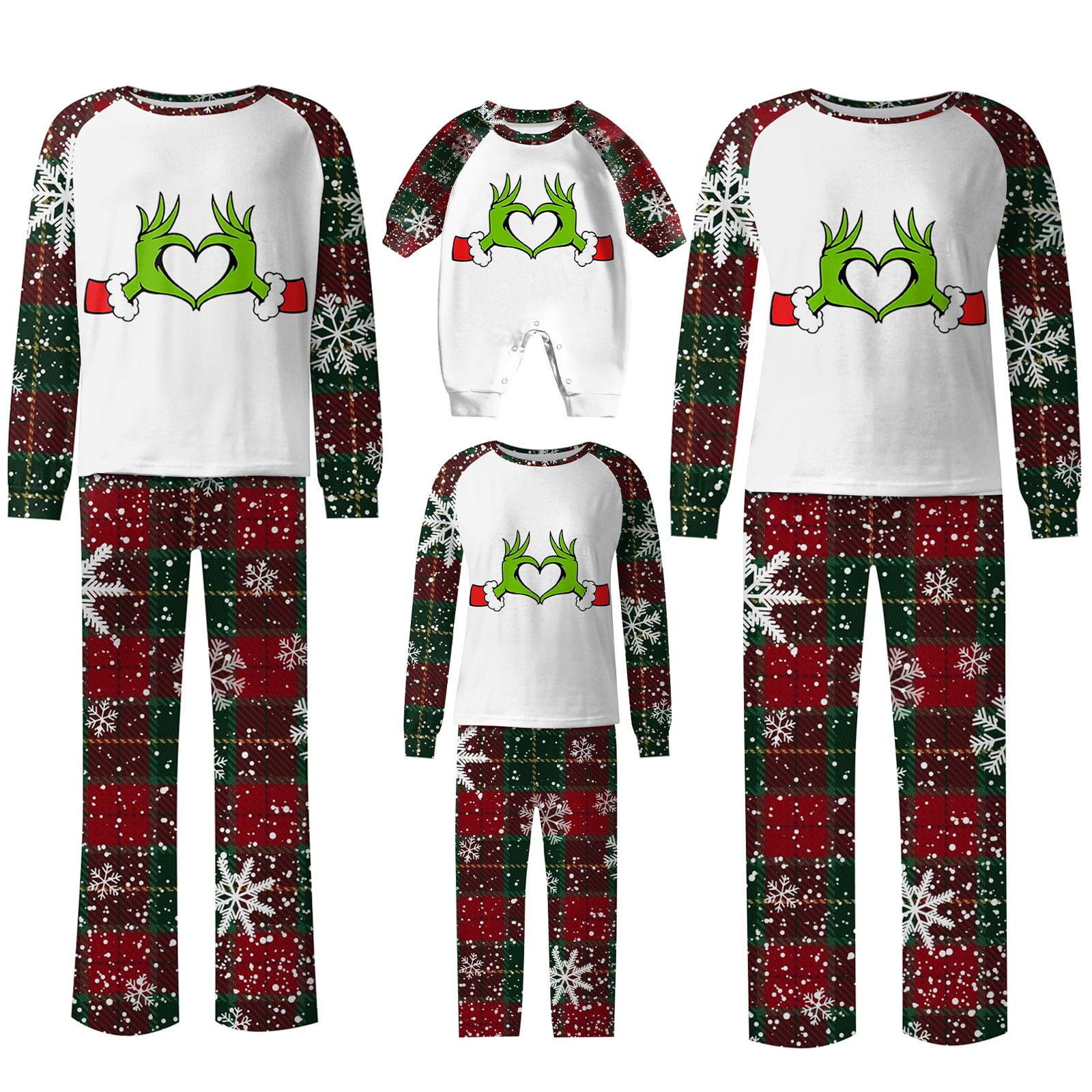 2024 Christmas Grinch Family Matching Jumpsuit, Grinch Print Long ...