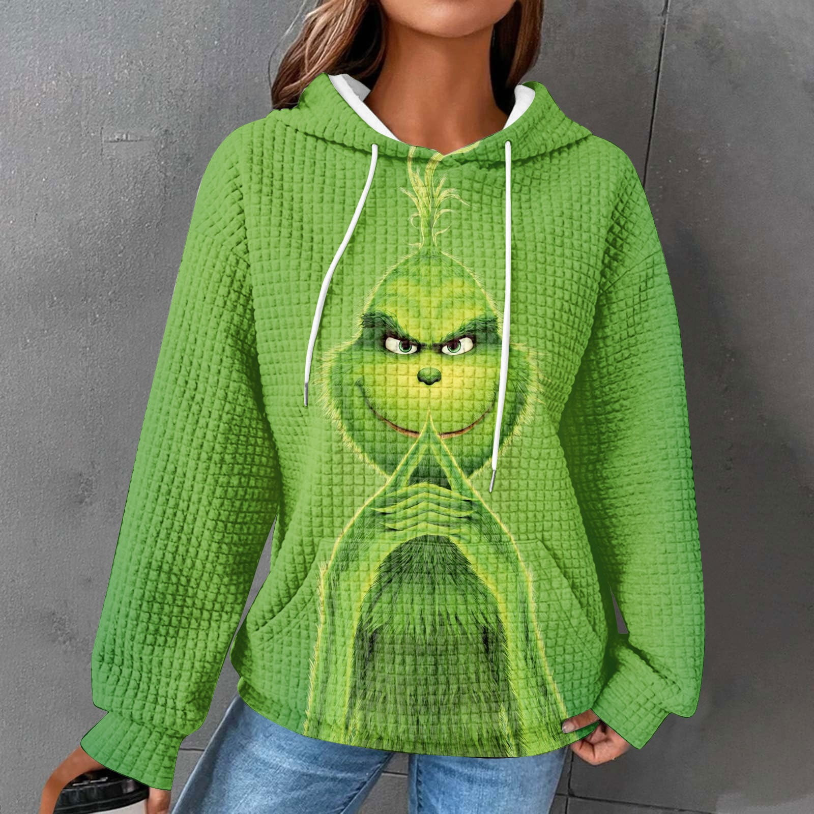 2024 Christmas Grinch Hoodies, Fancy Dress Long-Sleeved Grinch Print ...