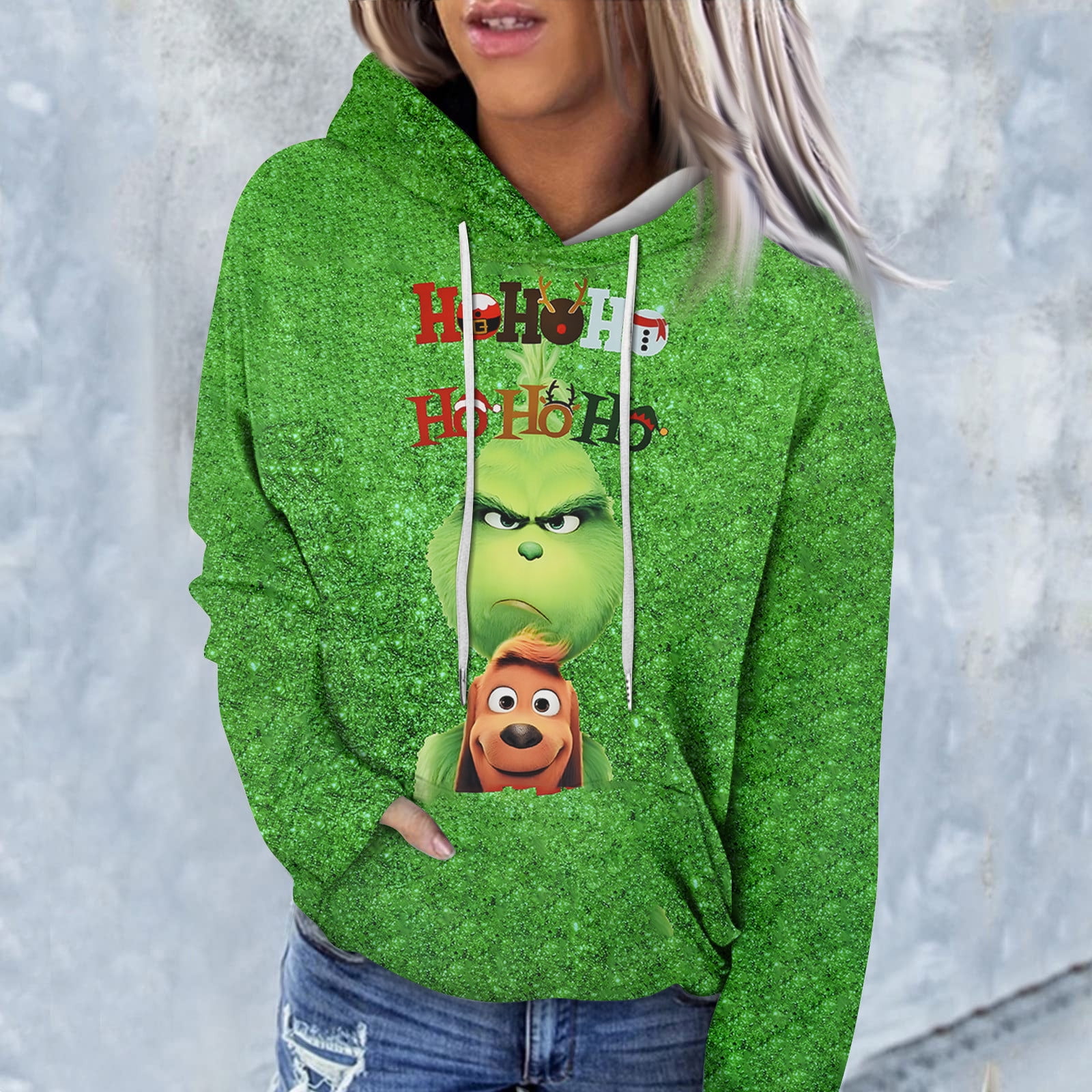 2024 Christmas Grinch-printed Hoodies, Christmas Fancy Dress Hoodie for Adult Women, Christmas ...