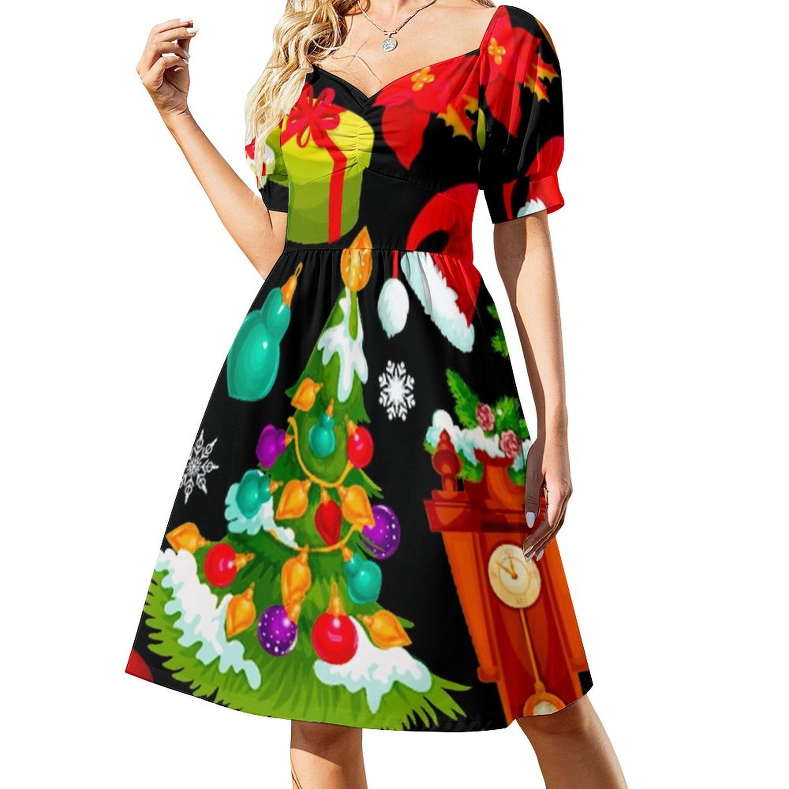 2024 Christmas Pattern Dress party dress women elegant luxury Woman ...