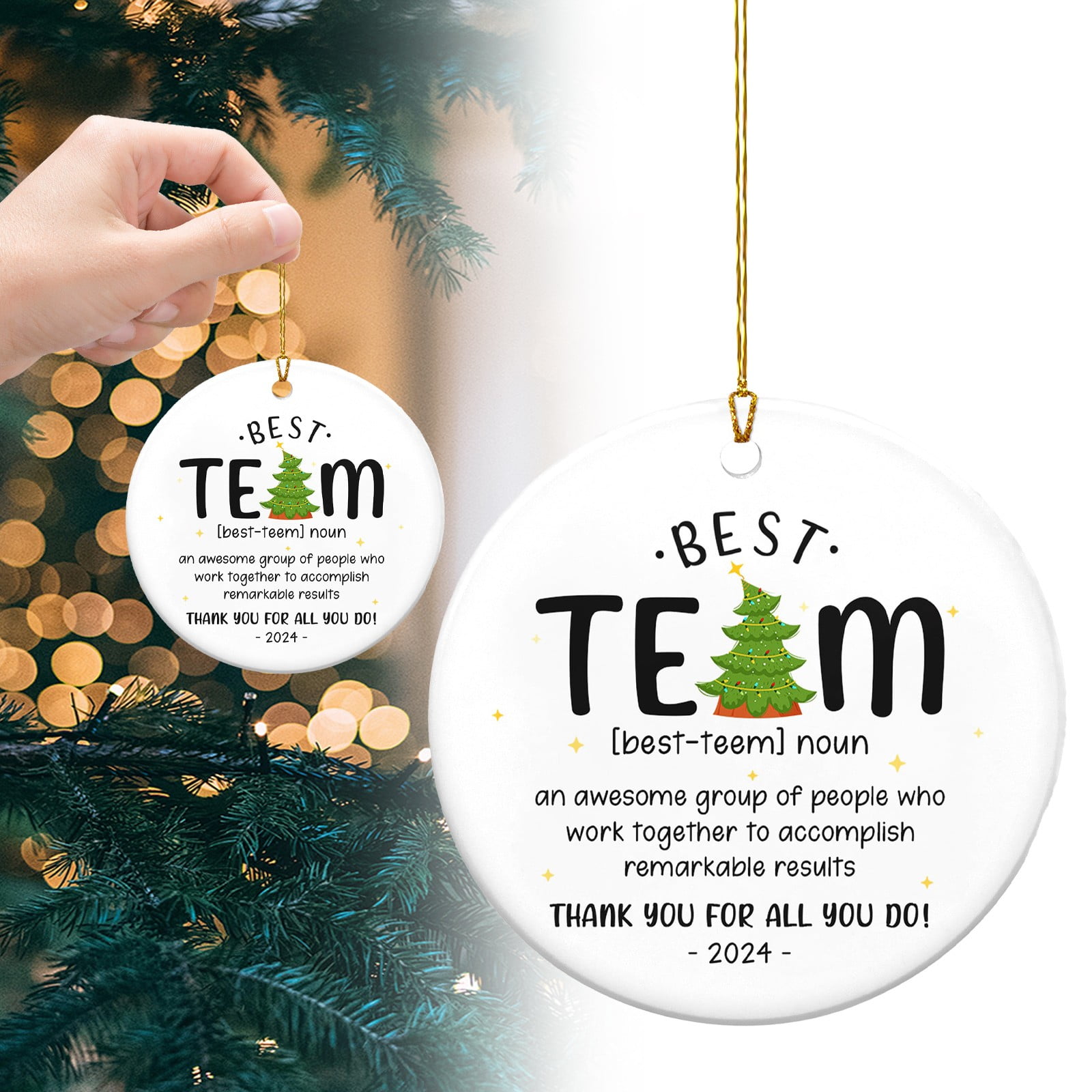 2024 Christmas Tree Ornaments Coworker Gifts for Women Christmas ...
