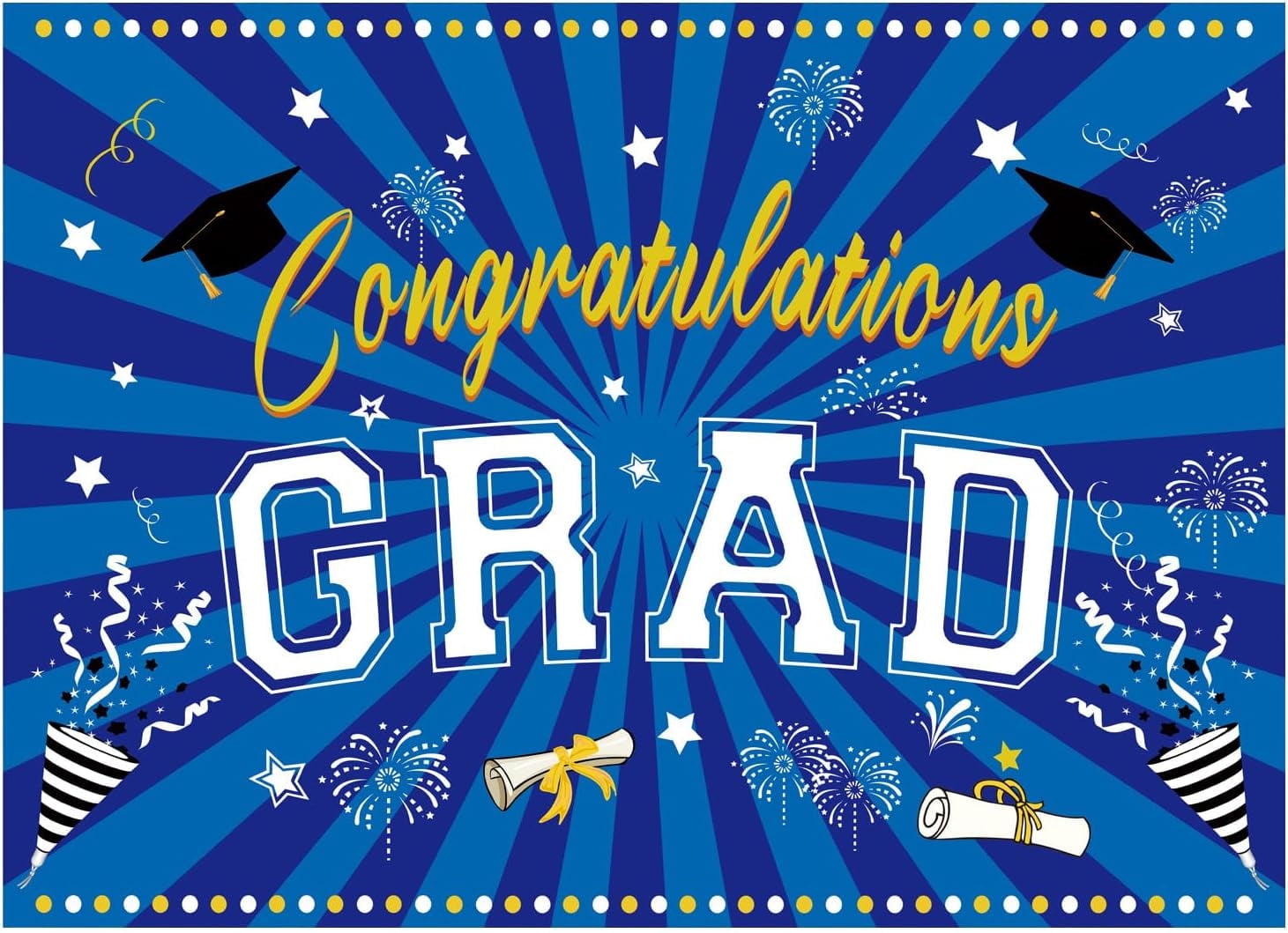 2024 Class Graduation Photography Backdrop Blue Congratulatory ...