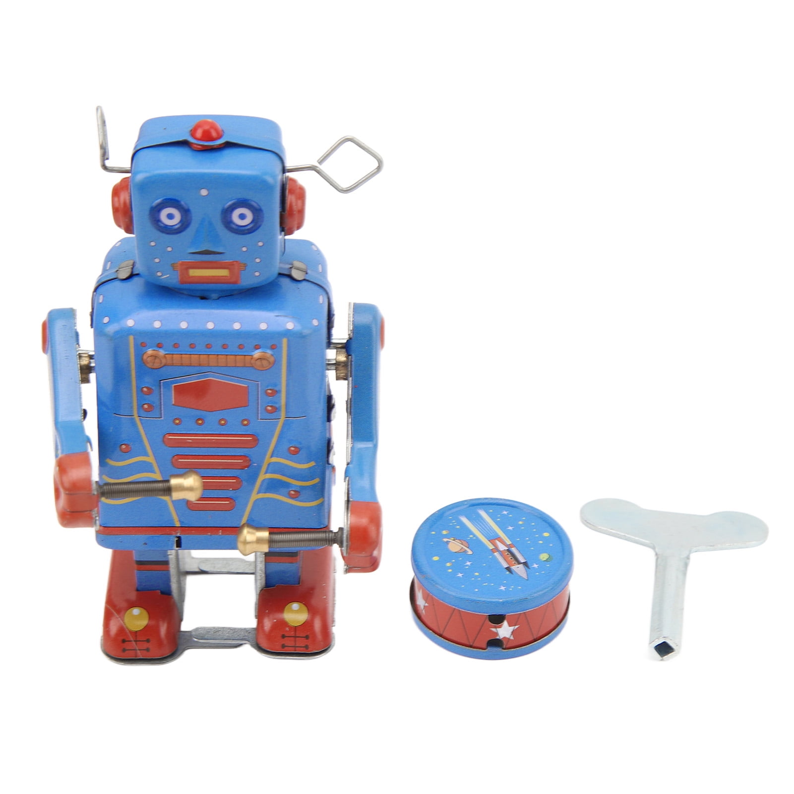 Wind Up Toys Robot Clockwork Drumming Robot Wind Up Cartoon Toy Tin ...