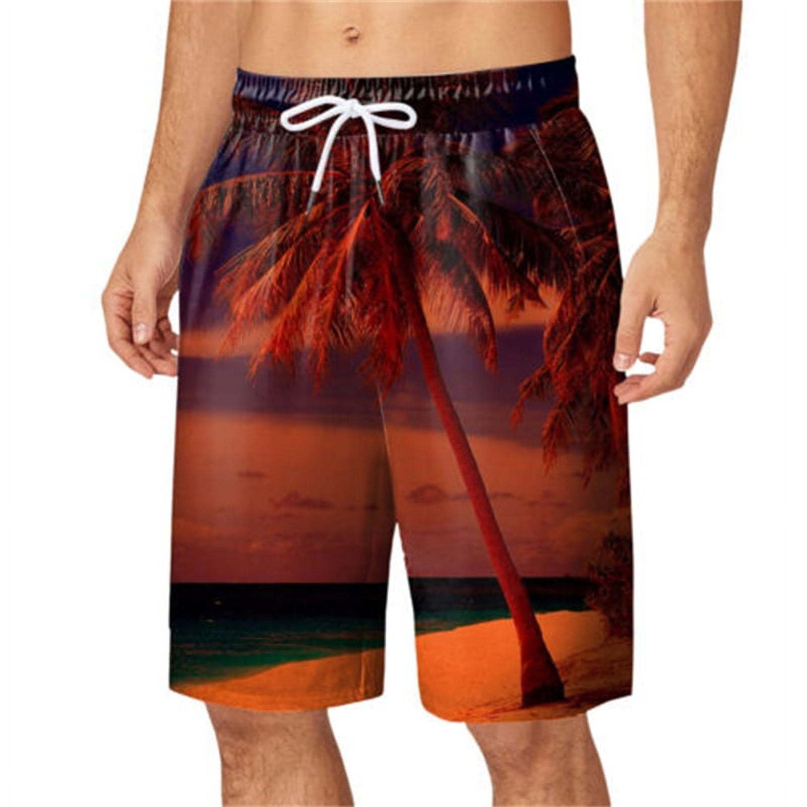 2024 Coconut Tree Beach Shorts Fashion 3D Print Surfing Board Shorts ...