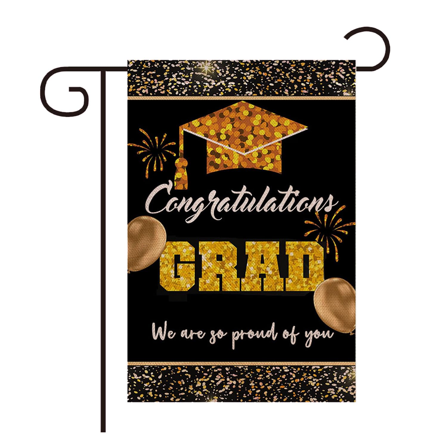 2024 Congrats Grad Grad Garden Flag, Double Sided Summer Diploma Cap ...