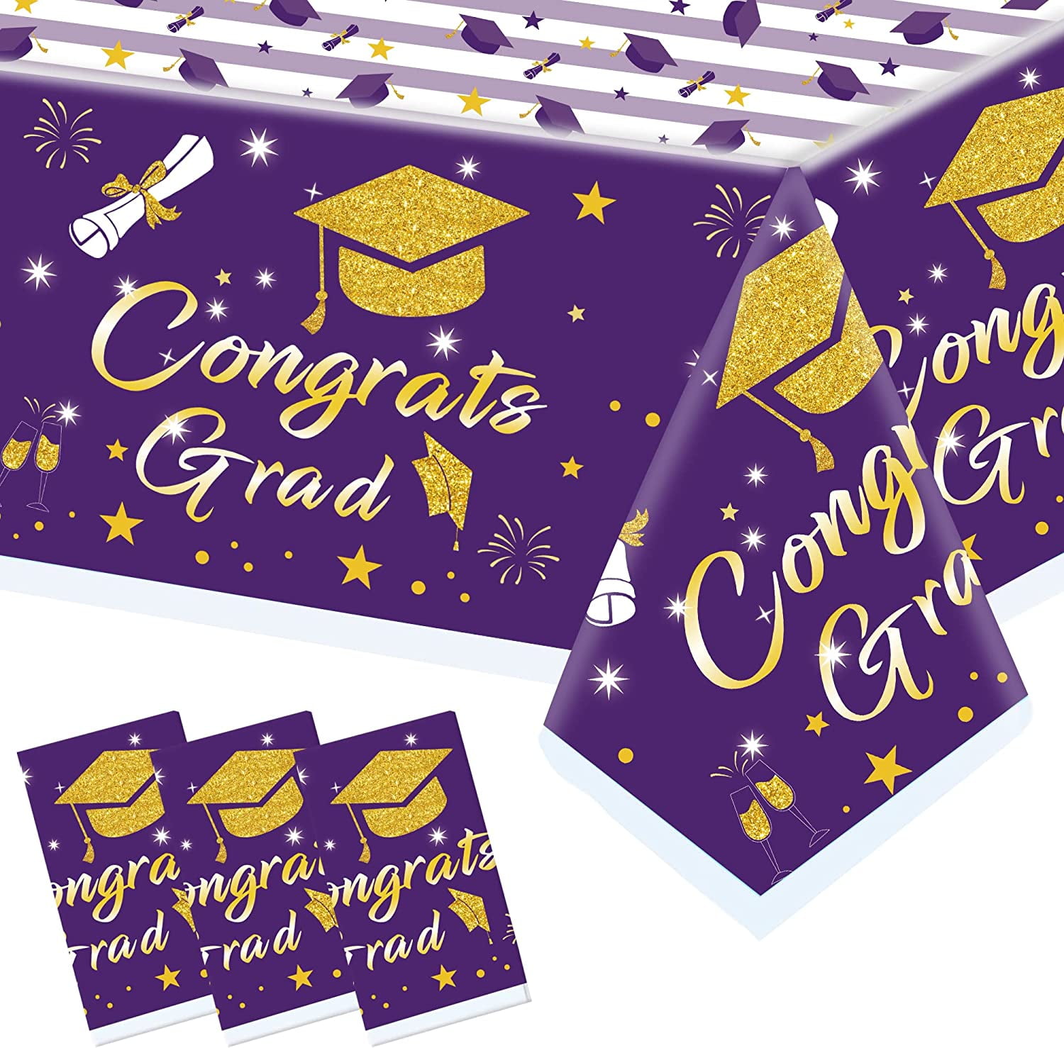 2024 Congrats Grad Tablecloths 3 pack Graduation Party Table Cover 54 ...