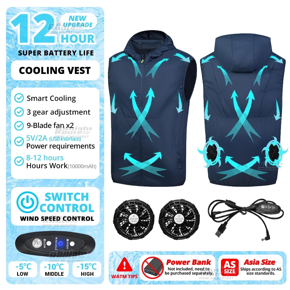 2024 Cooling Vest Moto Jackets Wearable Cooling Fan Vest Air ...