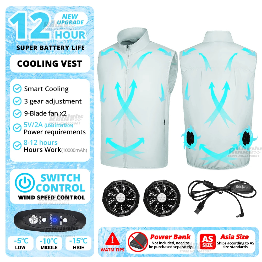 2024 Cooling Vest Moto Jackets Wearable Cooling Fan Vest Air ...