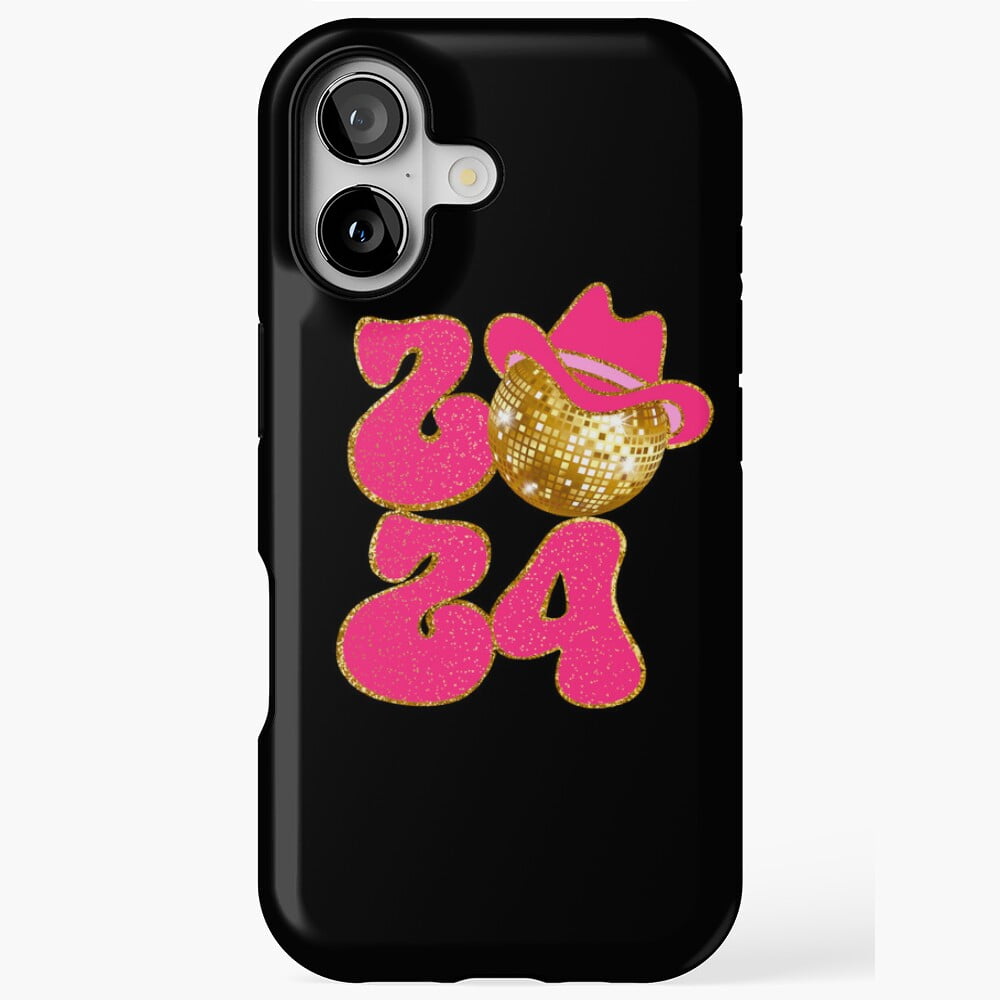 2024 Cowboy Hat Gold Disco Ball Fun Phone Case with iPhone 17 to 11 Pro ...