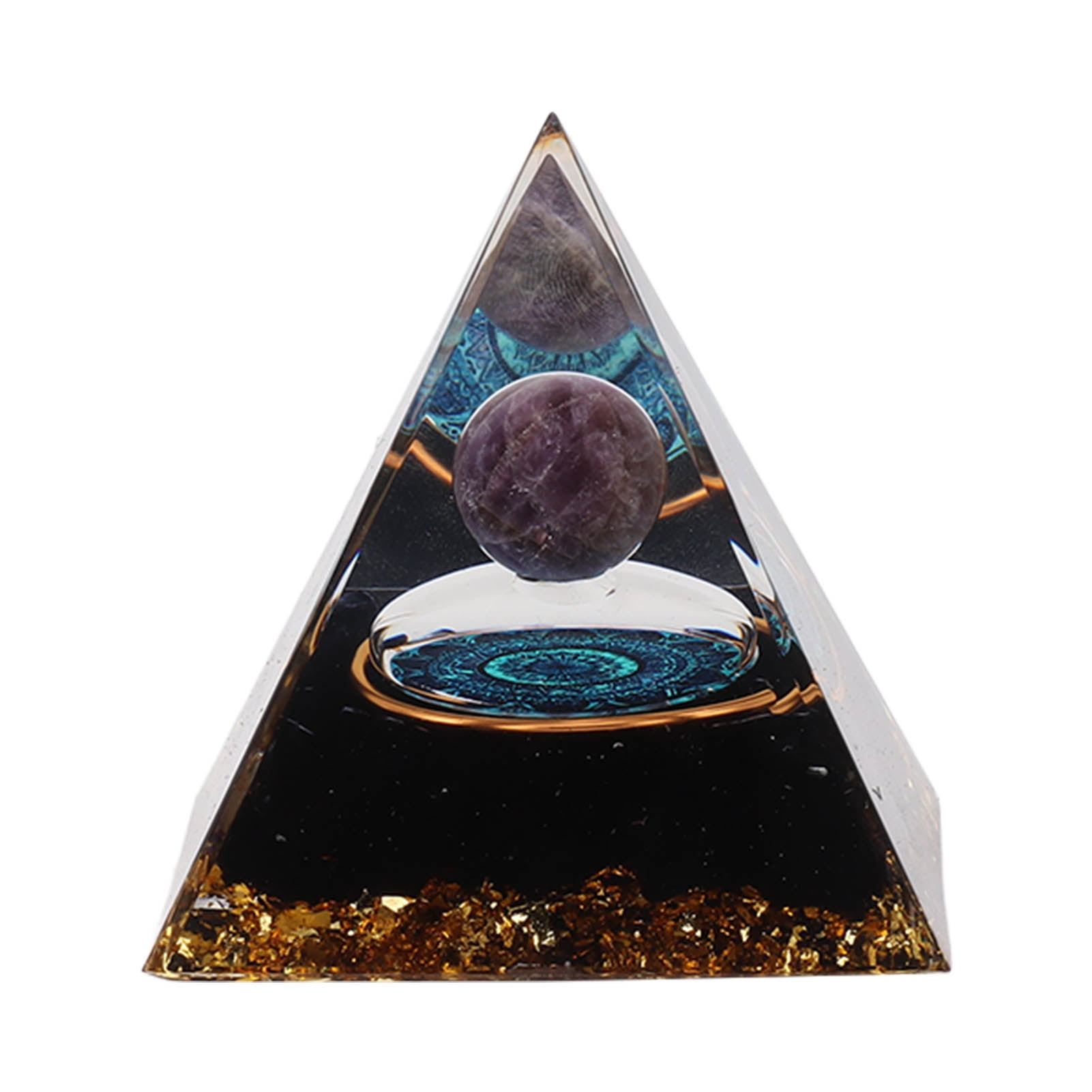 2024 Crystal Epoxy Pyramid Decoration Hand Made 6cm Home Pyramid ...