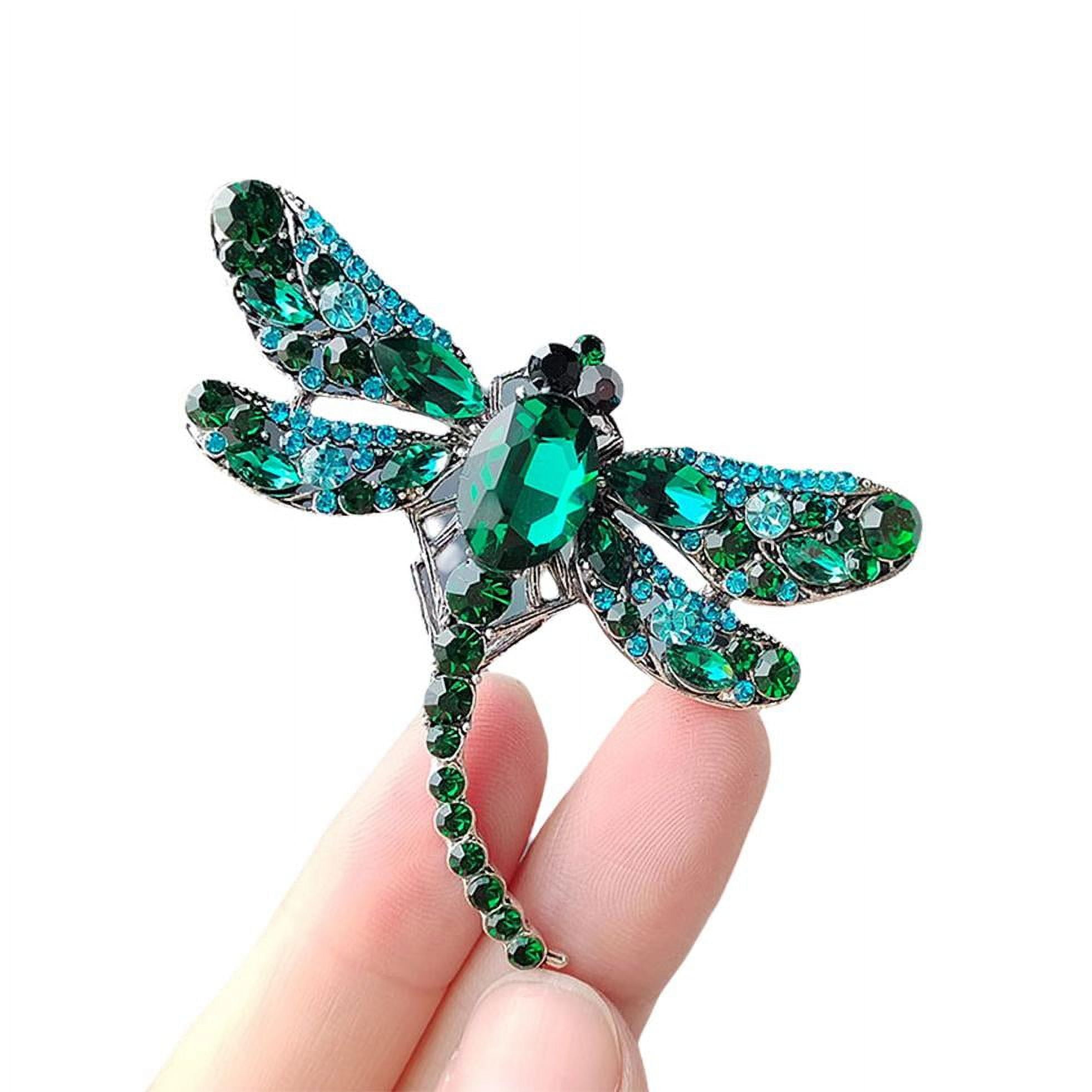 2024-Crystal Rhinestone Dragonfly Brooch Pin Jewelry Birthday Gifts ...
