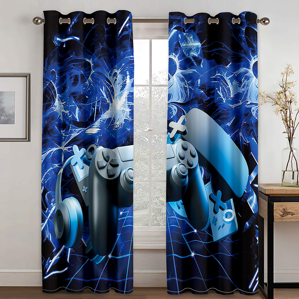 2024 Custom Modern Game Controller Children's Thin Curtains for Window ...