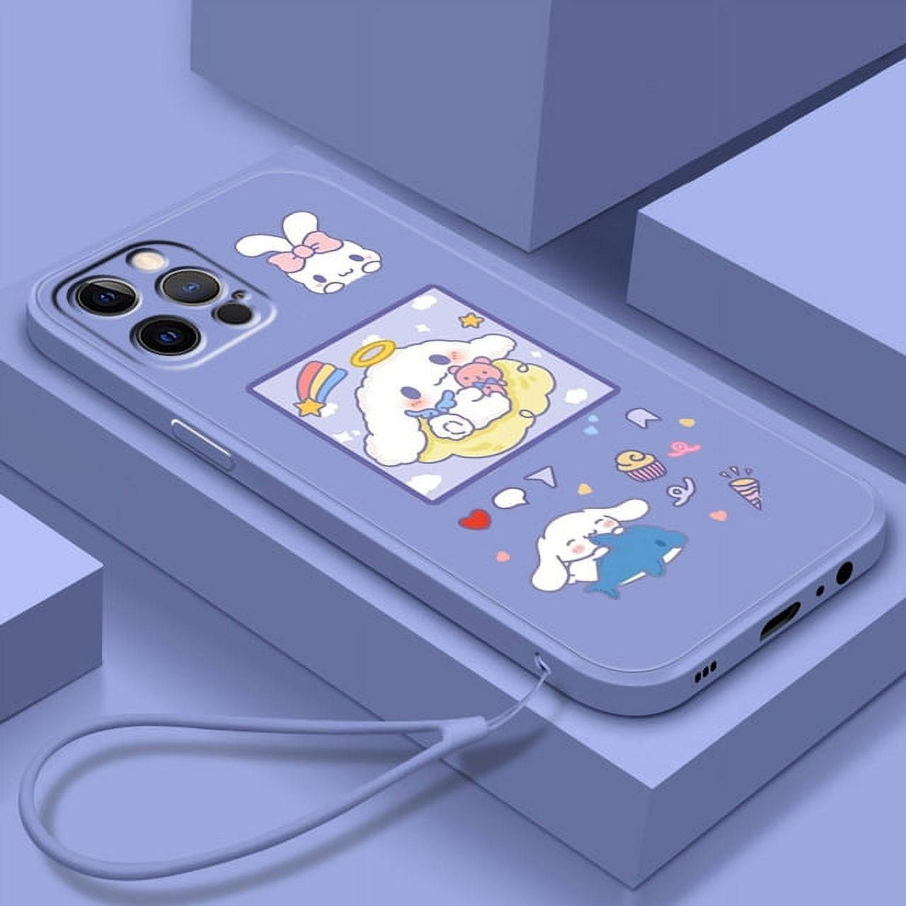 2024 Cute Cinnamoroll Sanrio Art Liquid Rope For Apple iPhone 15 14 13 ...
