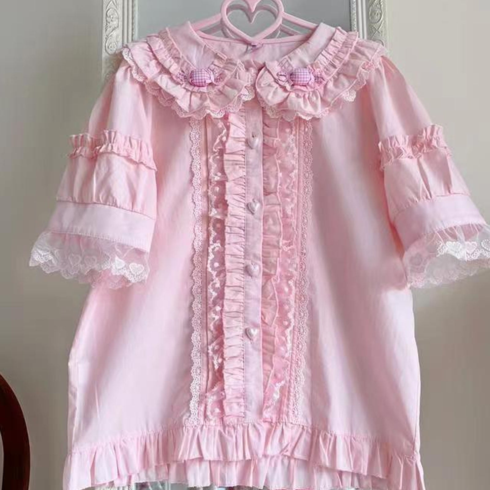 2024 DREAMFIRE Japanese Cute Lolita Blouses Women Kawaii Candy Peter Pan Collar JK Shirt Tops ...