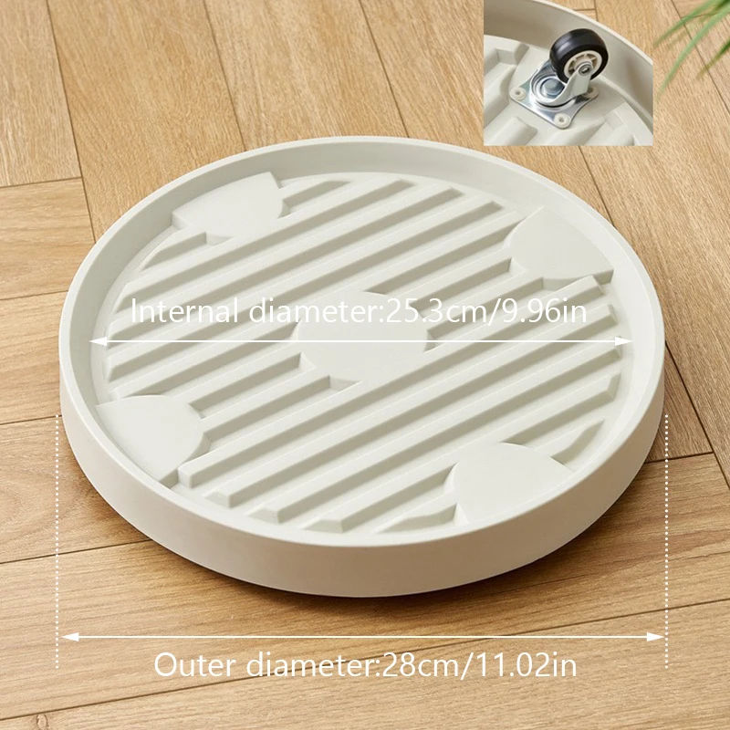 2024 Daily Use Pot Tray with Wheels Round Movable Planter Dolly Trolley ...