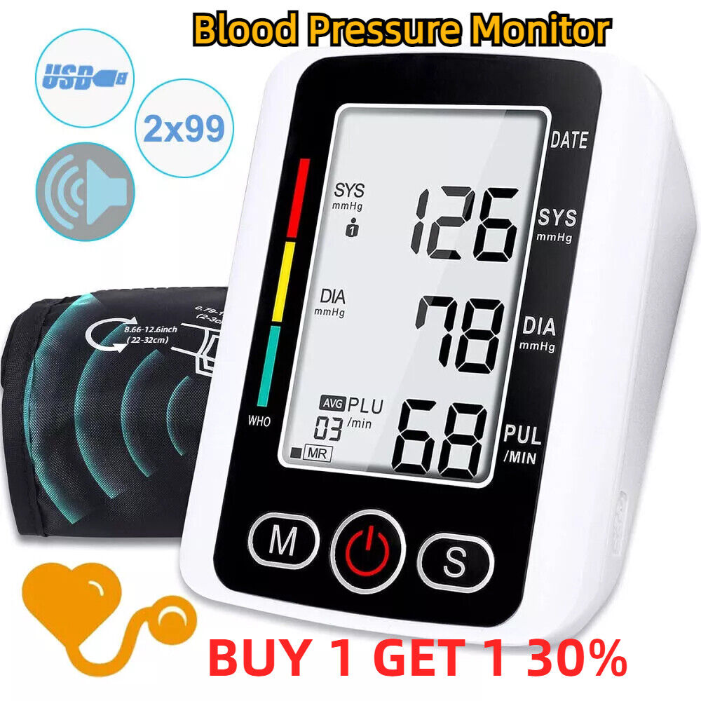 2024 Digital Automatic Blood Pressure Monitor BP Machine Heart Rate ...