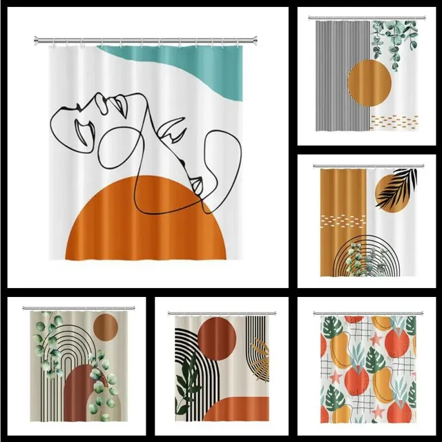 2024 Dreamfire Nordic Wind Abstract Art Boho Shower Curtain Waterproof