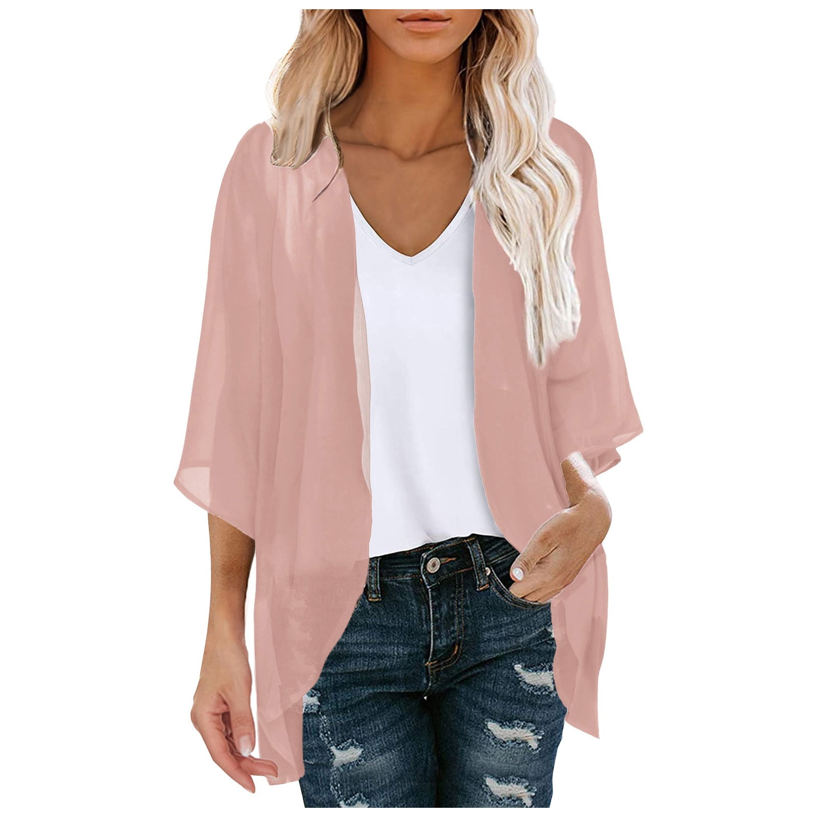 2024 Dressy Casual Vacation Tops Open Front Lightweight Cardigans ...