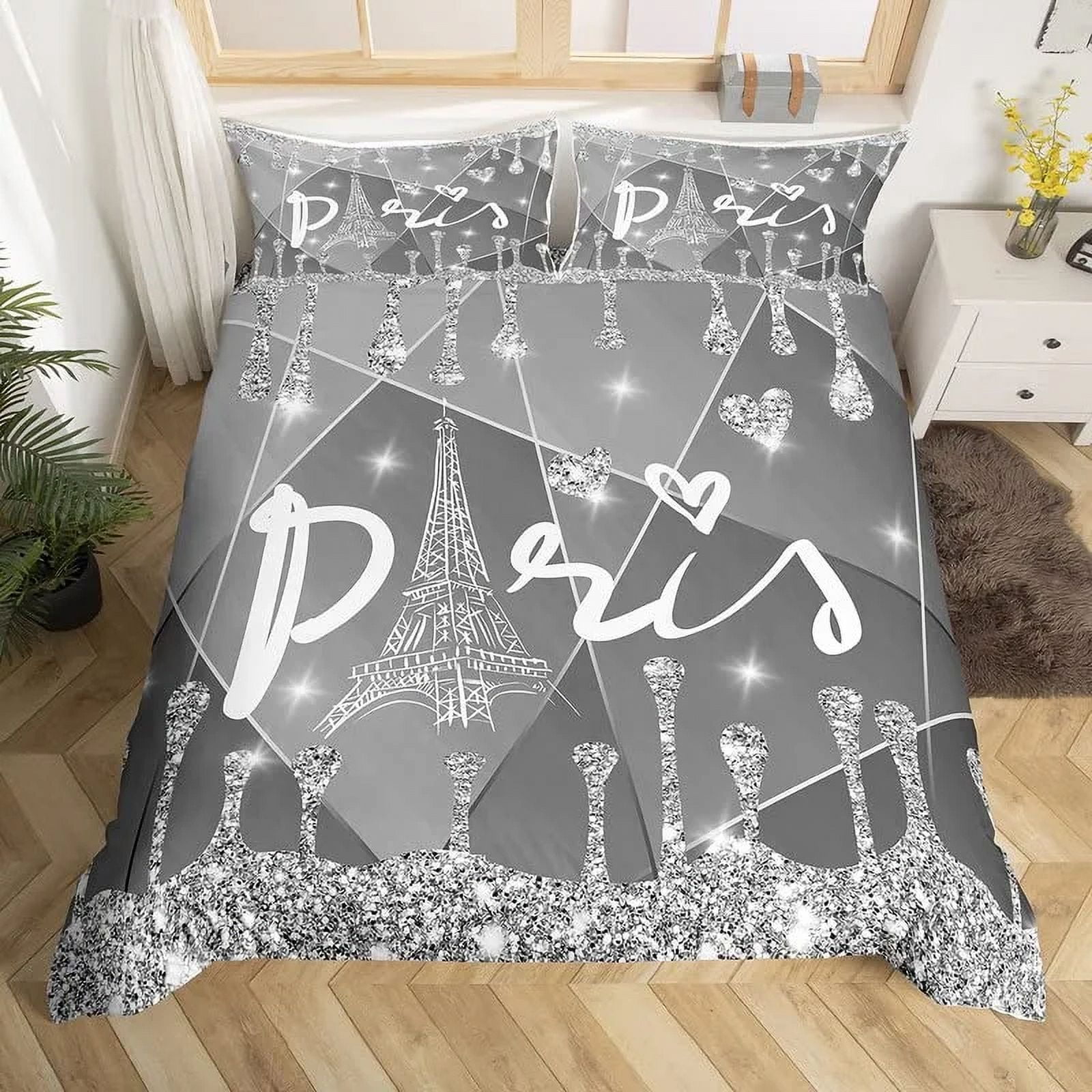 2024 Eiffel Tower Duvet Cover Romantic Paris King Bedding Set ...